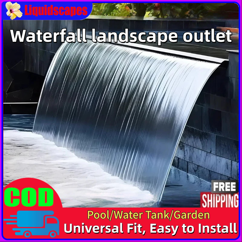 Emauxi Pool Water Descent Waterfall Fountain - 304 SS Water Curtain ...