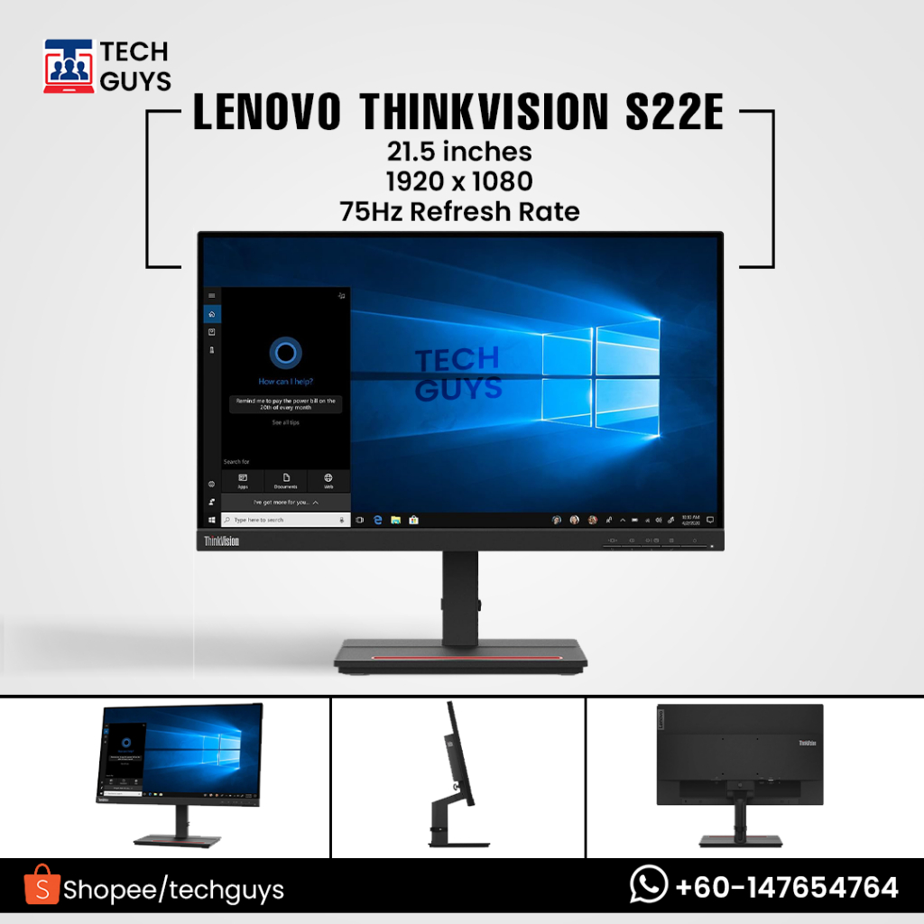 🖥️ Lenovo ThinkVision S22e – Frameless LCD Monitor (21.5”) | Shopee ...