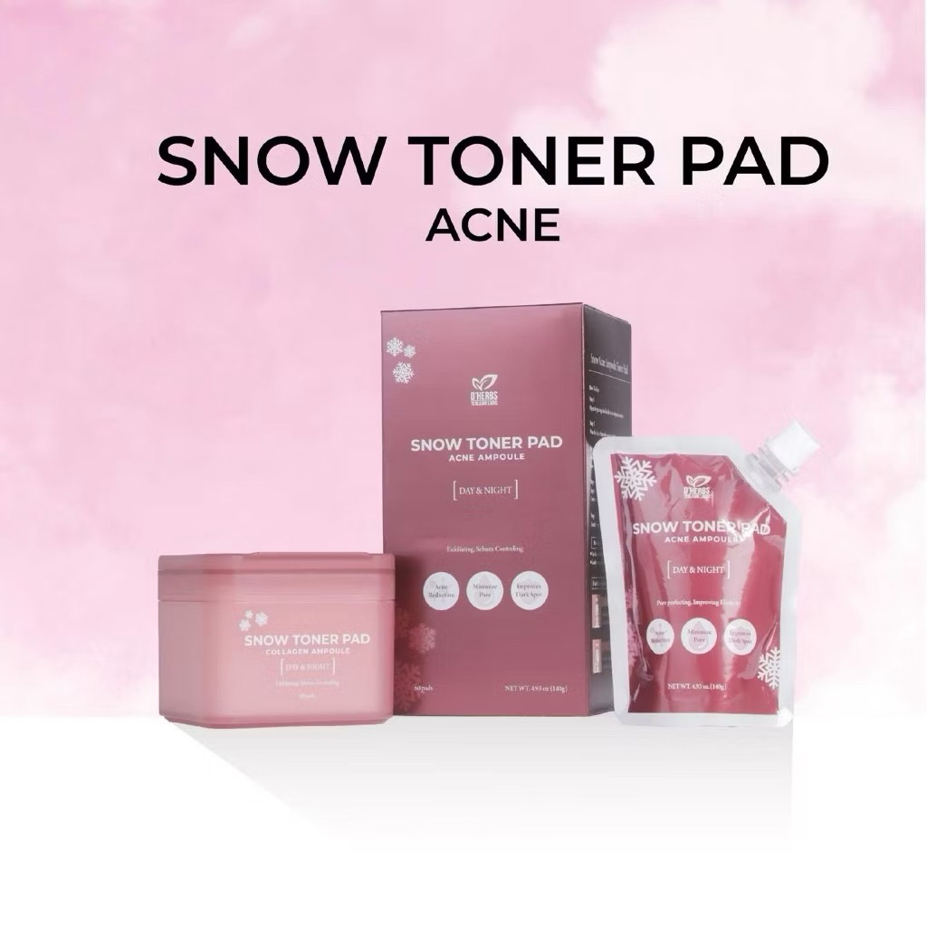 DHERBS SNOW TONER PAD ACNE & COLLAGEN | Shopee Malaysia