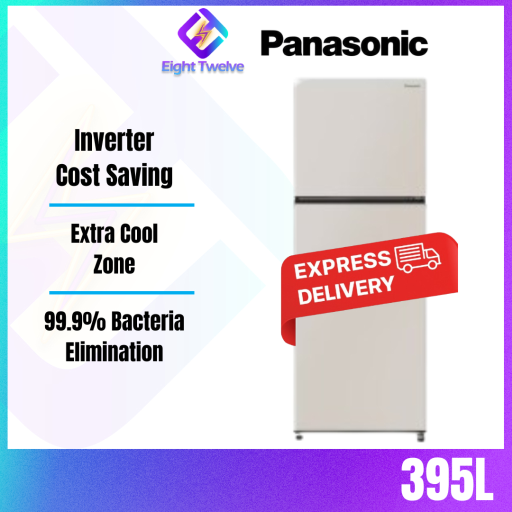 PANASONIC AI ECONAVI Refrigerator 395L Inverter 2 Door Fridge Peti ...