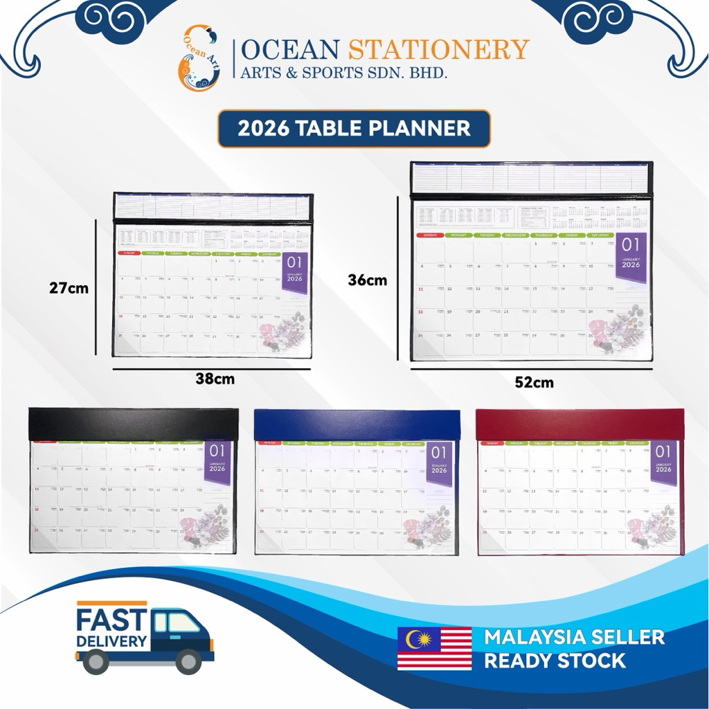 2026 Table Planner | Personal Desk Planner | Office Planner PVC Diary ...