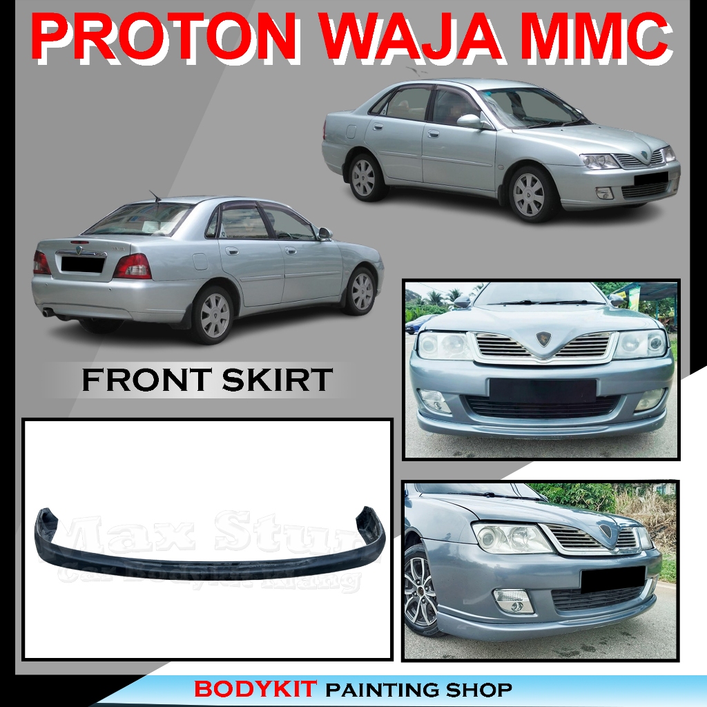 PROTON WAJA MMC LANCER STYLE FRONT SKIRT BODYKIT MATERIAL PU | Shopee ...