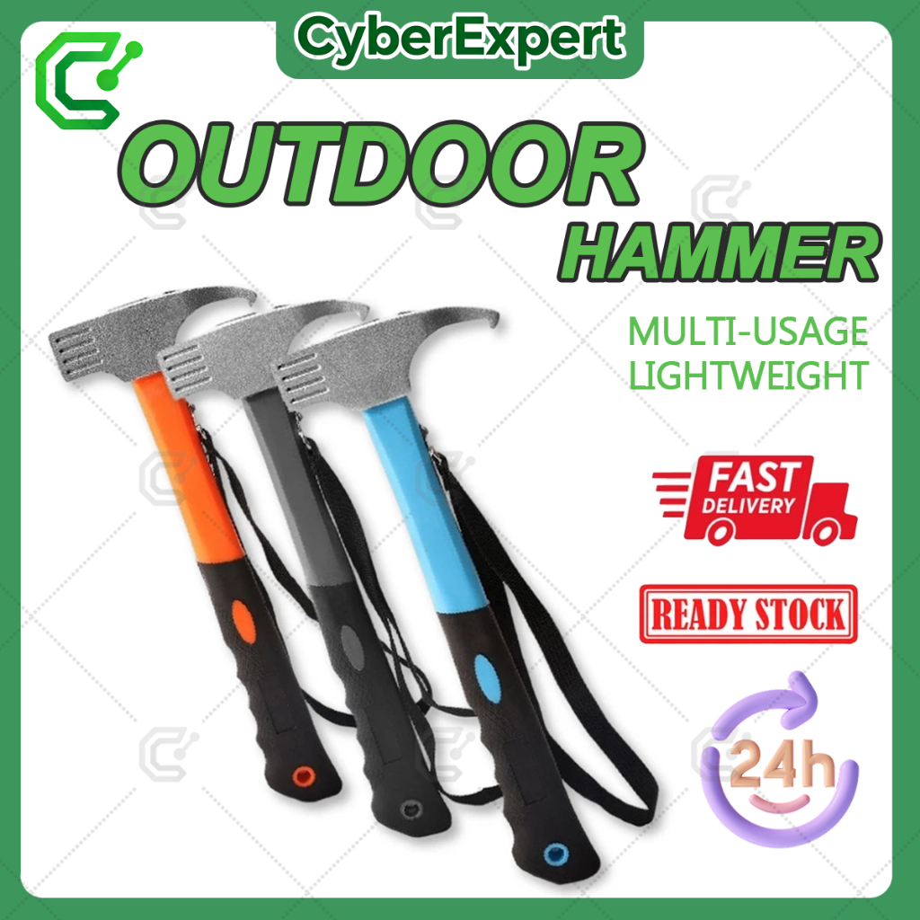 Multi-functional outdoor camping hammer with portable non-slip handle ...
