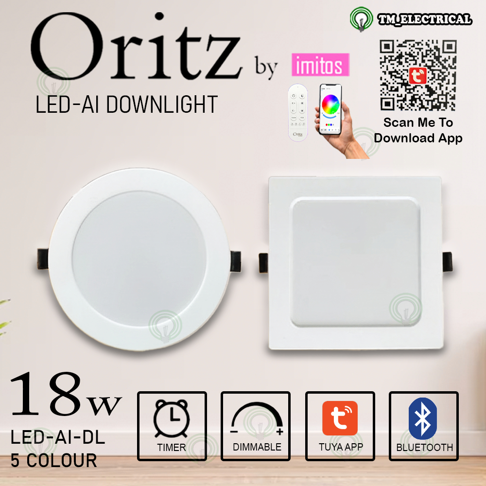 ORITZ TUYA 18W LED Downlight RGB+CCT, Bluetooth Control, Remote & USB ...