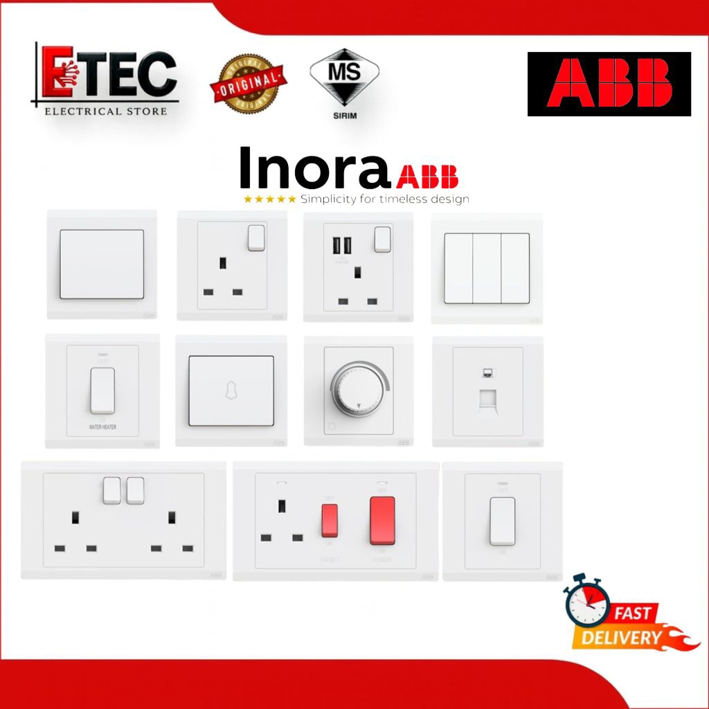 ABB INORA SWITCH SOCKET | SWITCHES & SOCKET | 1G1W 2G1W 20A WATER ...
