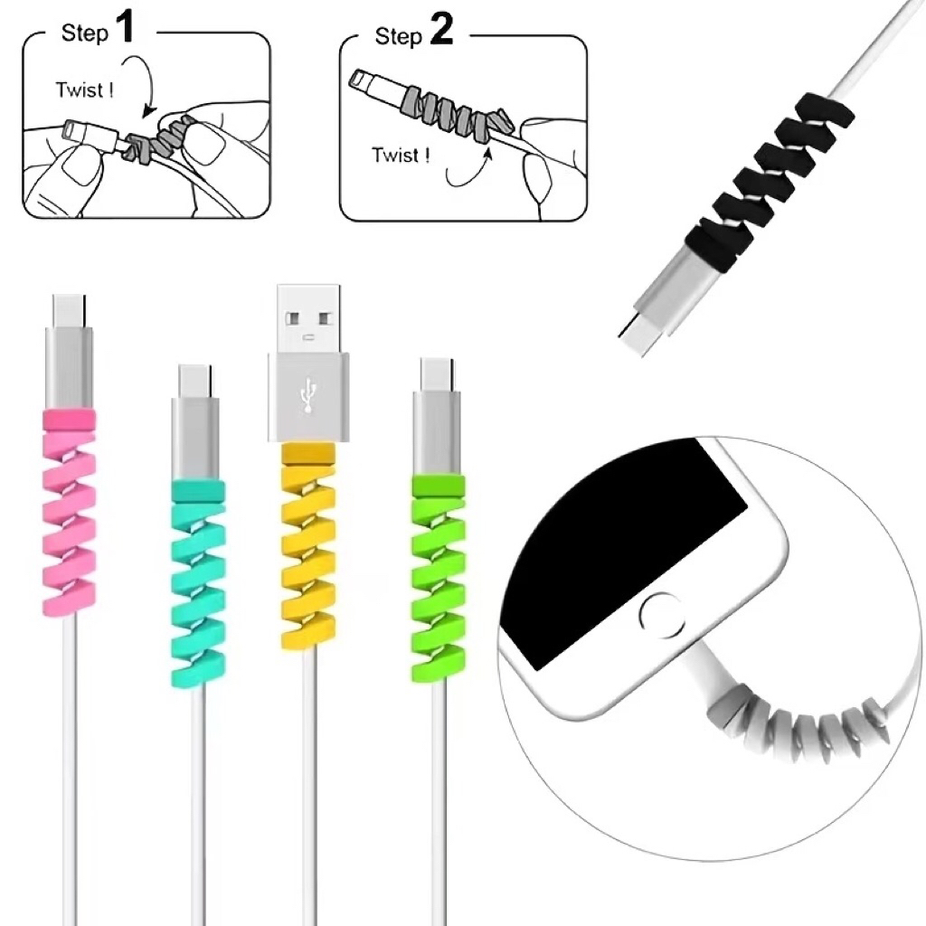 50-Pack Spiral Cable Savers | Pro-Grade Charger Protectors to Stop ...