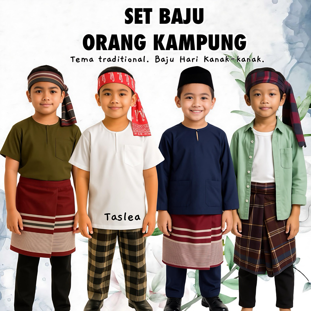 PRE-ORDER 3 HARI. Baju Boy tema ORANG KAMPUNG. Baju hari kanak-kanak ...