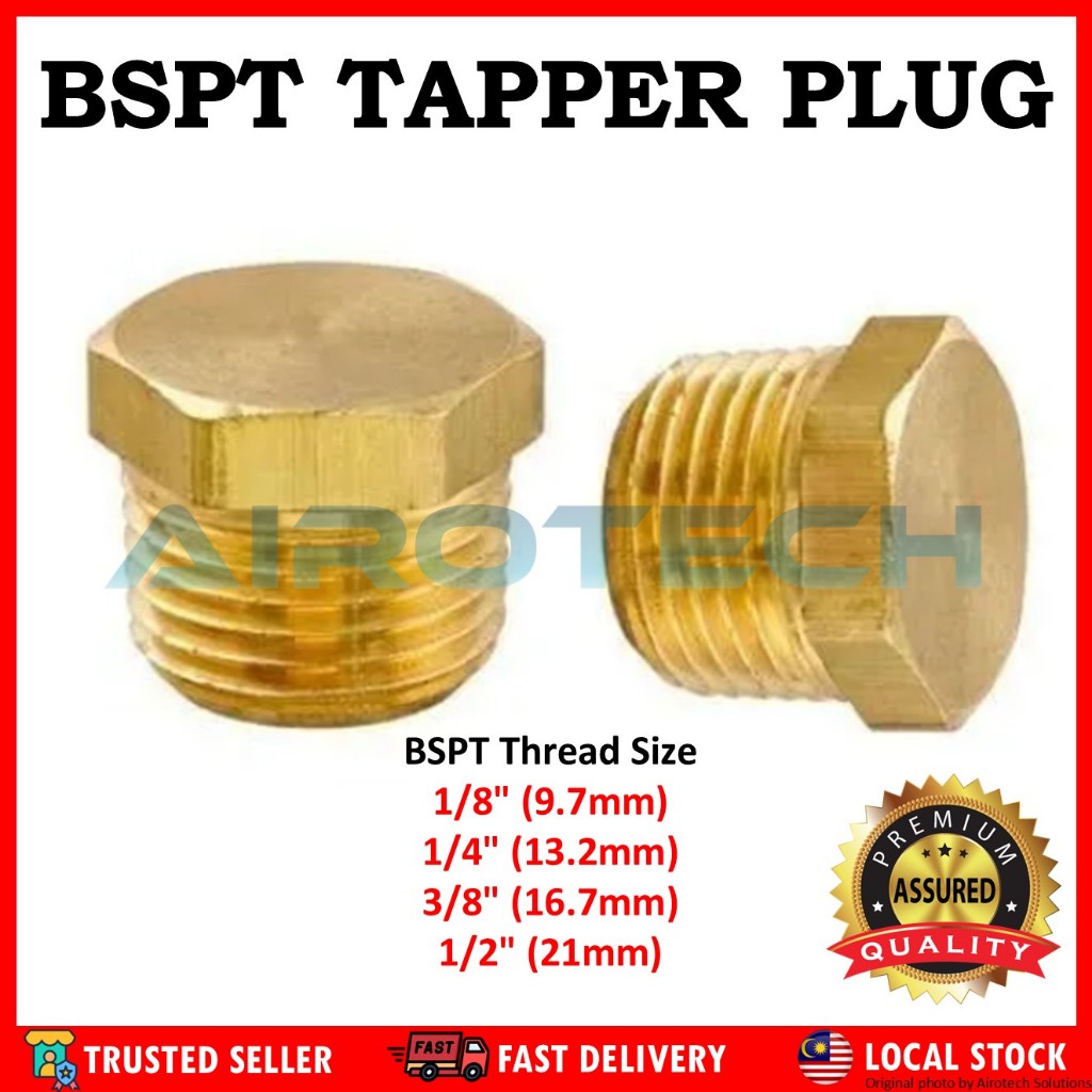 Brass Fitting Adaptor Connectors BSPT Tapper Plug | Shopee Malaysia