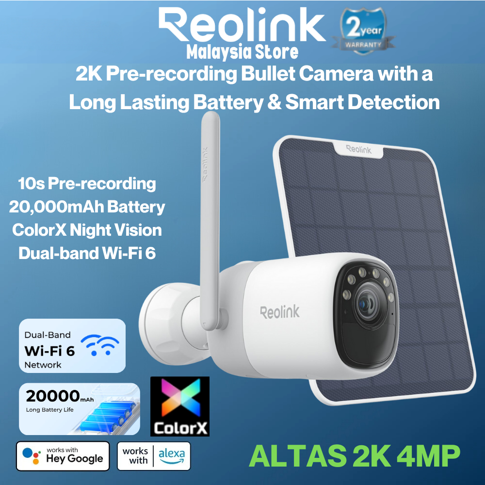 Reolink Altas 2K 4MP Pre-Recording Camera Solar Security Wireless ...