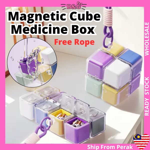 Creative Cube Pill Organizer Detachable And Easy to Clean Magnetic ...