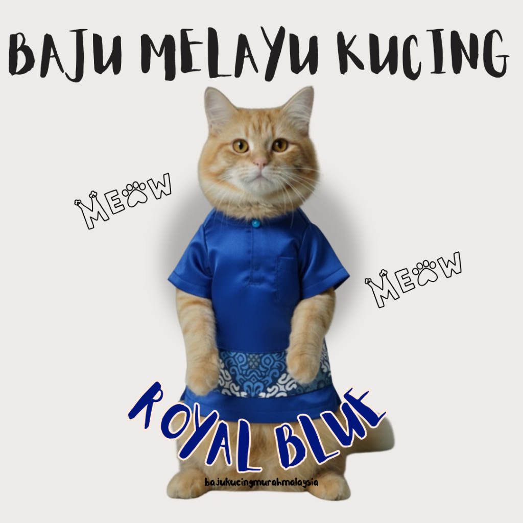 Royal Blue🔥Baju Melayu Kucing Jantan Raya Murah haiwan monyet biru ...