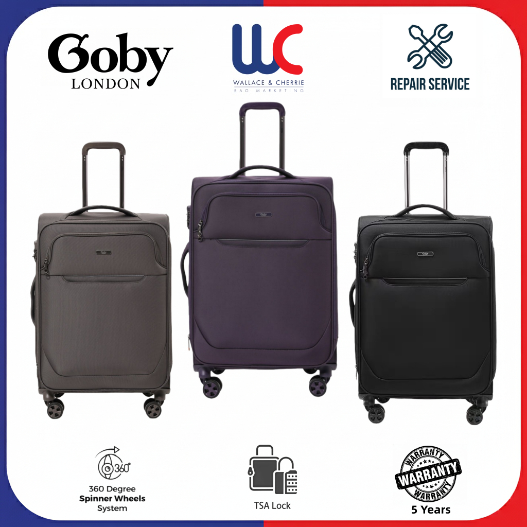 Goby London Oxford Fabric Trolley Softcase Luggage TSA Lock Expandable ...