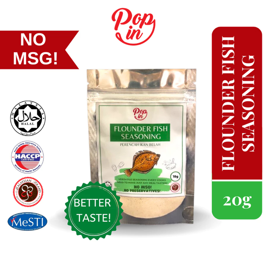 Pop-In Flounder Fish Seasoning 左口鱼粉 Real Premium Seasoning No MSG Halal ...