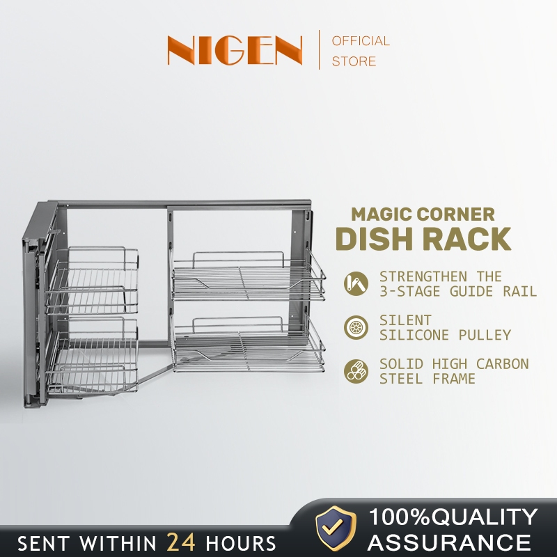 Kitchen Magic Corner Pull Out Basket Corner Cabinet Rotating Storage ...