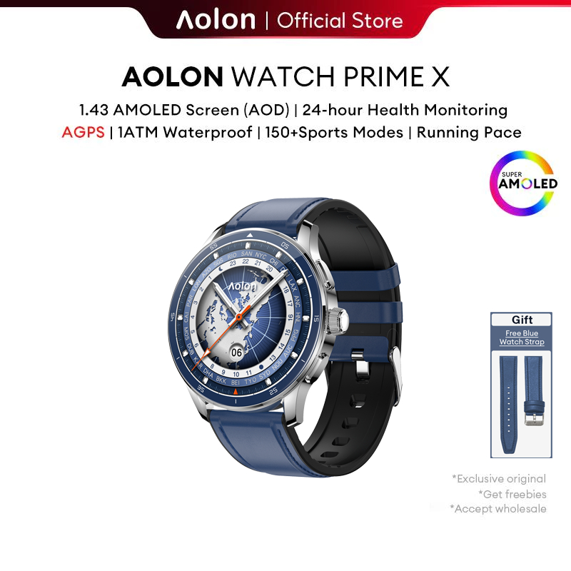 Aolon Prime X Smartwatch 46mm AMOLED Display AOD 150+ Sports Modes ...