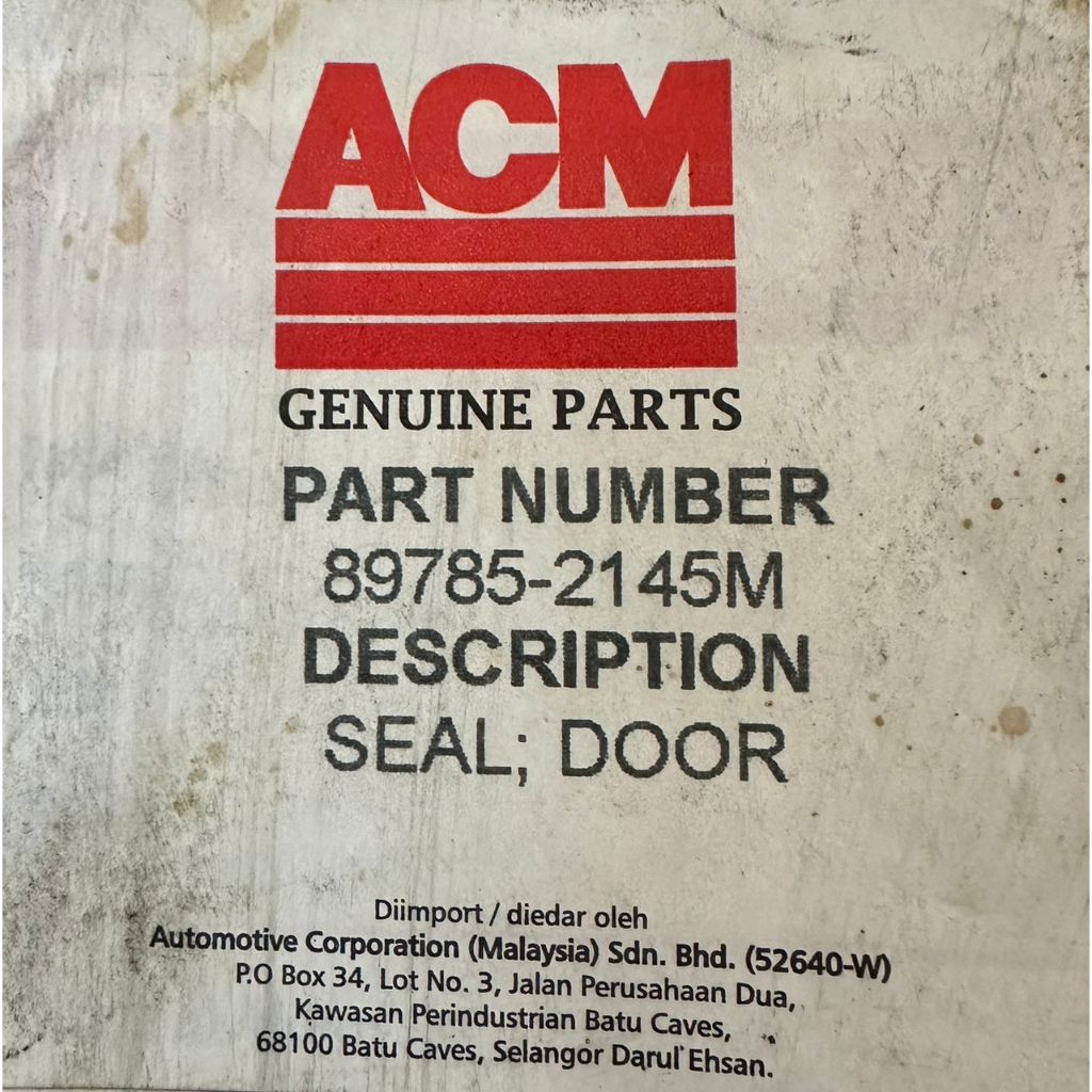 ACM HICOM 2.8 4.3 ISUZU NPR66 ELF GETAH PINTU/DOOR RUBBER (KIRI & KANAN ...