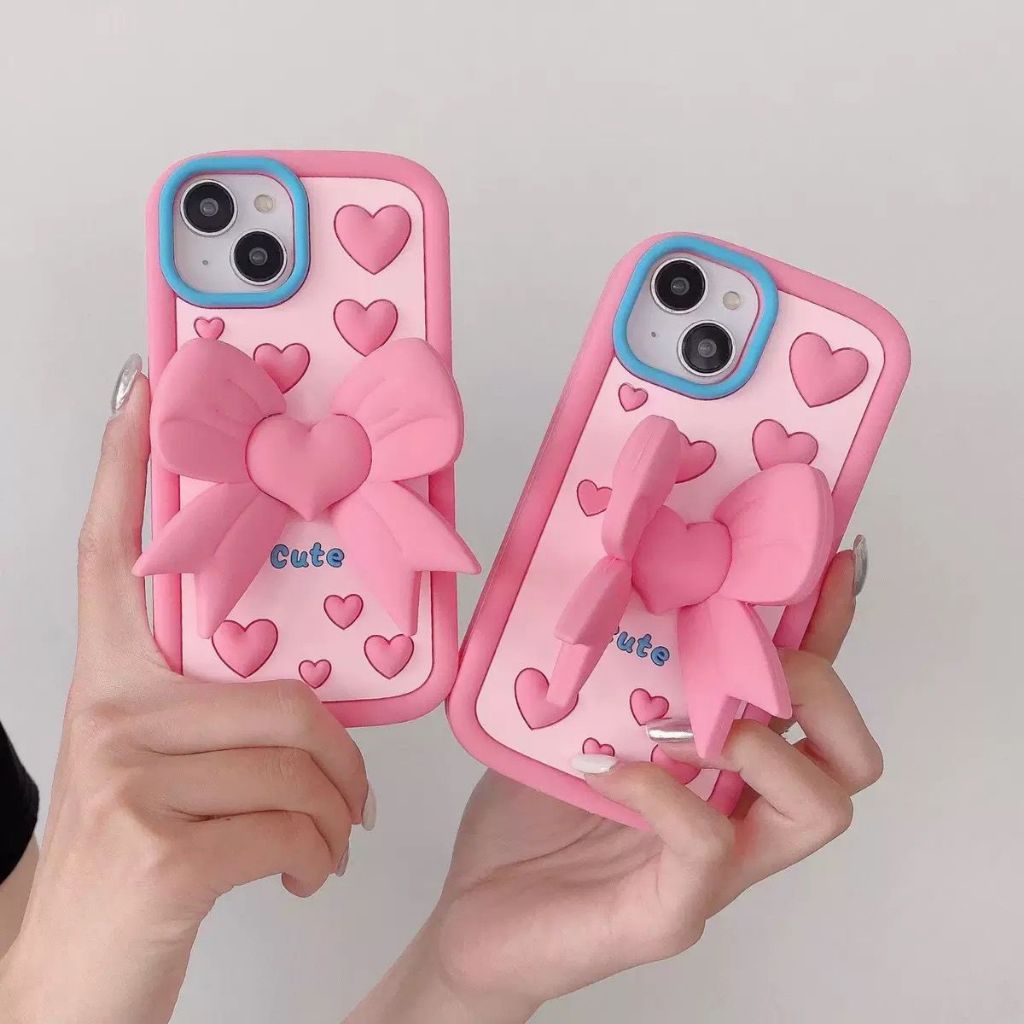 3D Ribbon Case With Pop Socket With IP11 Series Until IP16 Plus ...