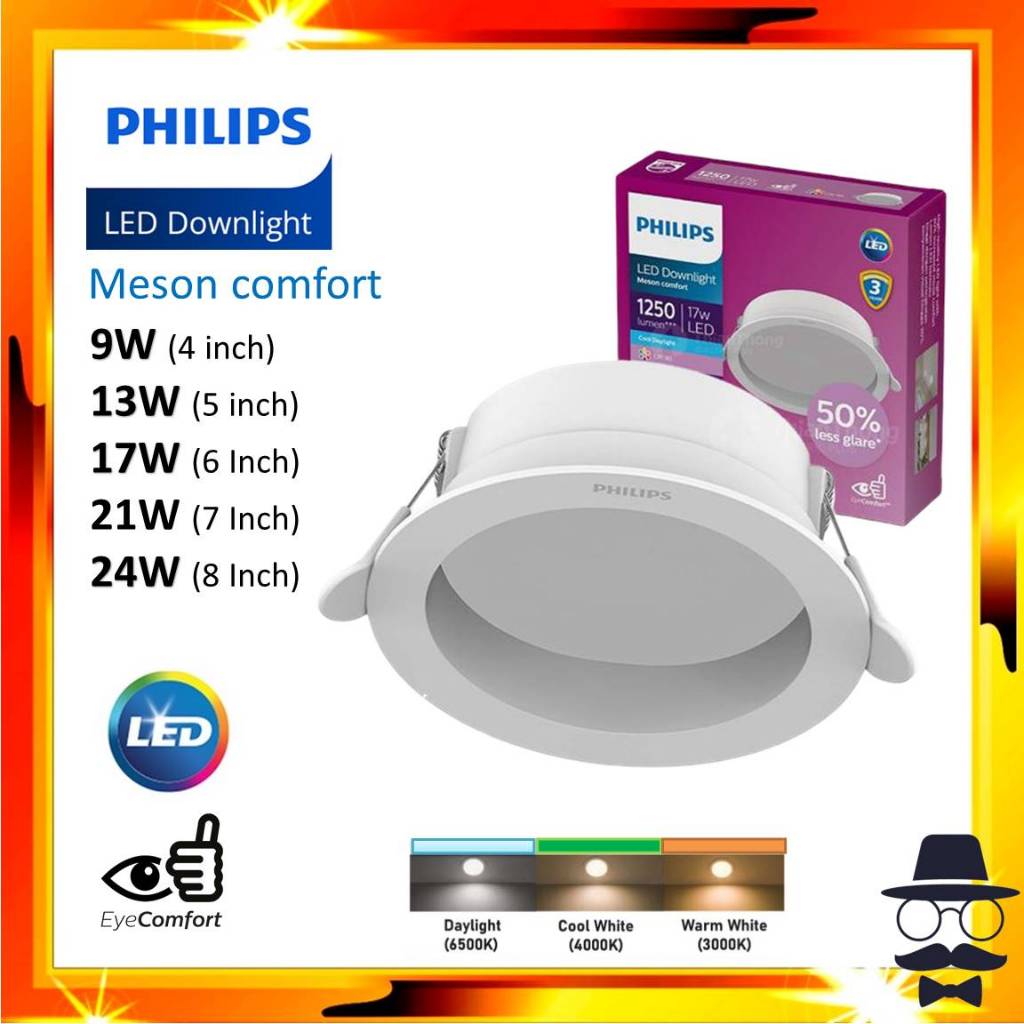 Philips MESON Comfort 9W 13w 17w 24w LED downlight 5" 6" 8" Daylight ...