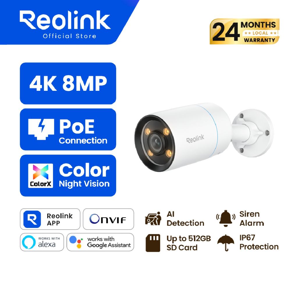 Reolink CX810 ColorX Series 8MP Outdoor Camera True Color Night Vision ...