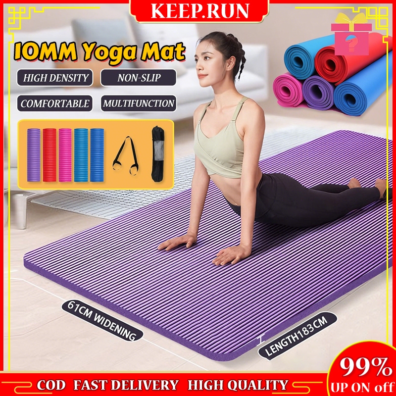 🎁【Free Gifts】15mm Extra Thick NBR Yoga Mat Workout Mat For Gym Home ...