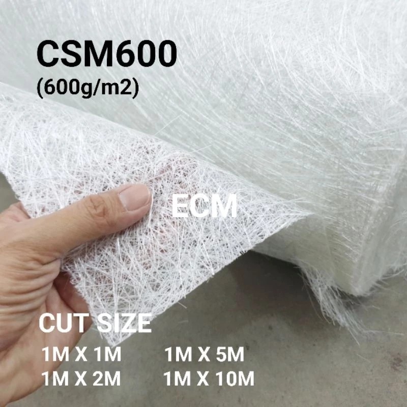 KAIN FIBER 600GSM / CSM 600 (1M-10M) FIBERGLASS CHOPPED STRAND MAT ...