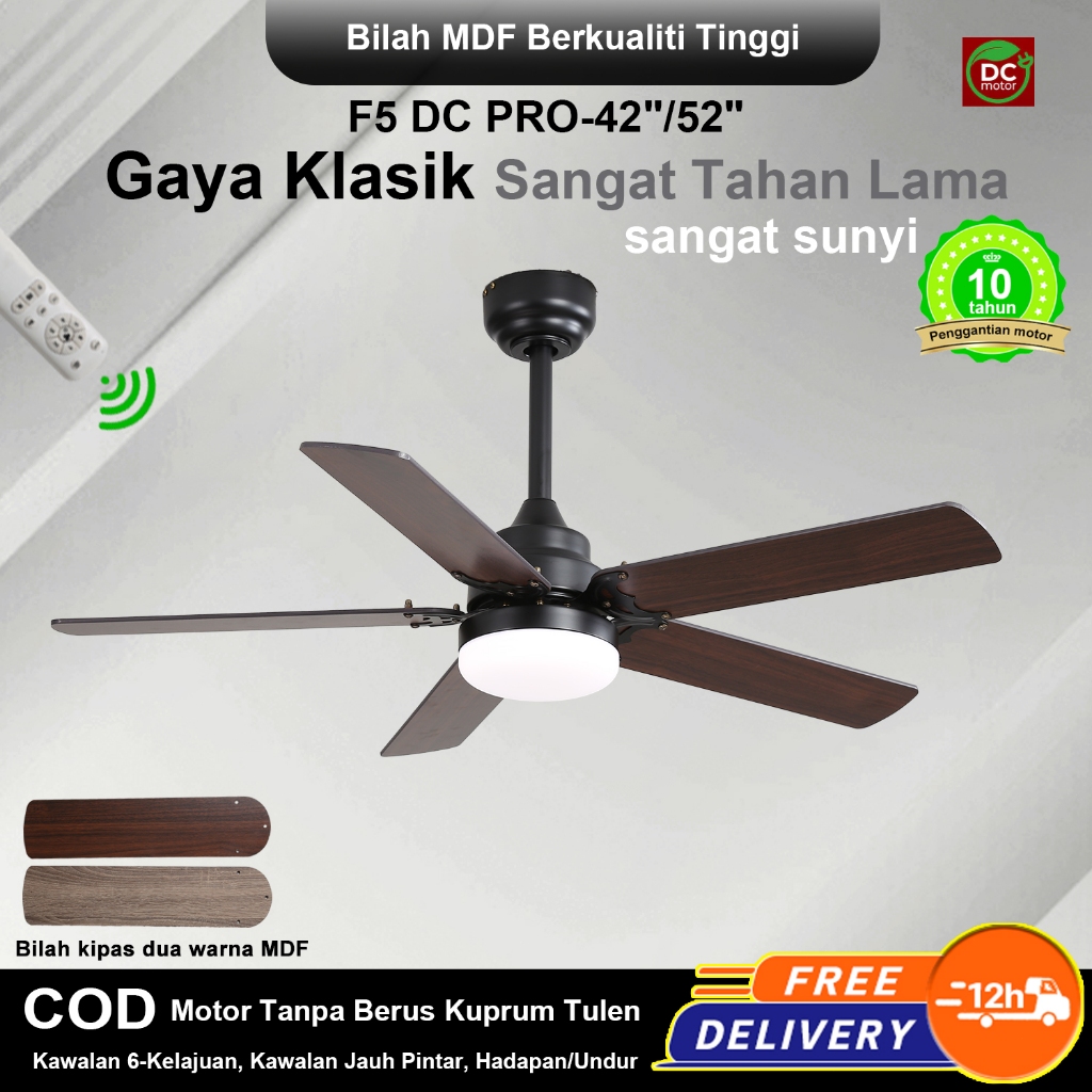 Penghantaran cepat COD🔥42/52 in Kipas Siling Inverter Moden, Lampu ...