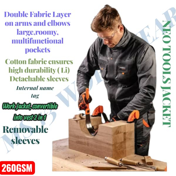 NEO TOOLS JACKET WORKWEAR 100% COTTON OUTDOOR | Shopee Malaysia