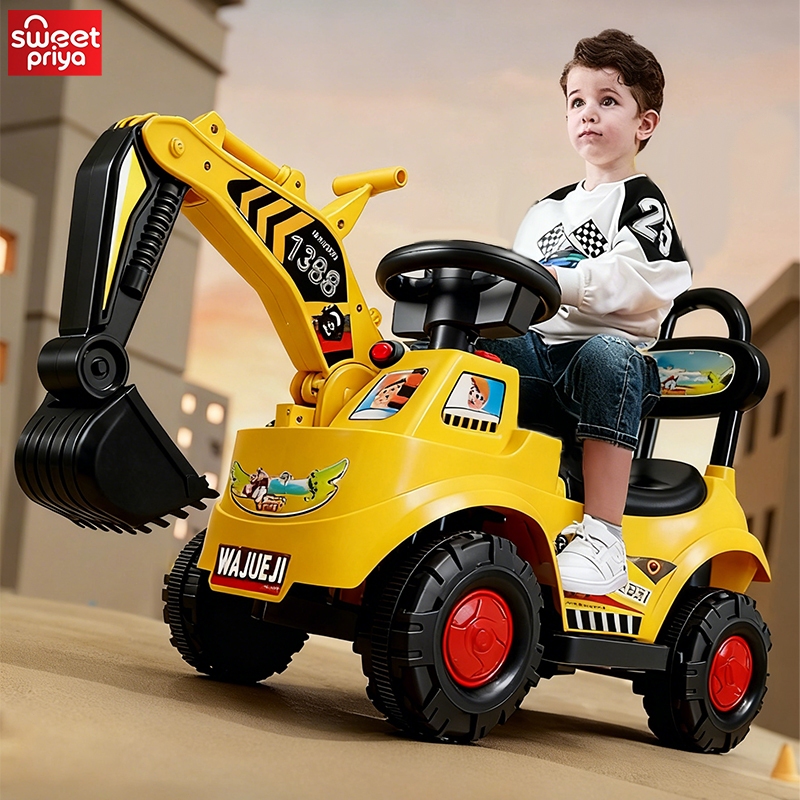 Children Excavator Ride On Construction Car With Music+Light Bulldozer ...