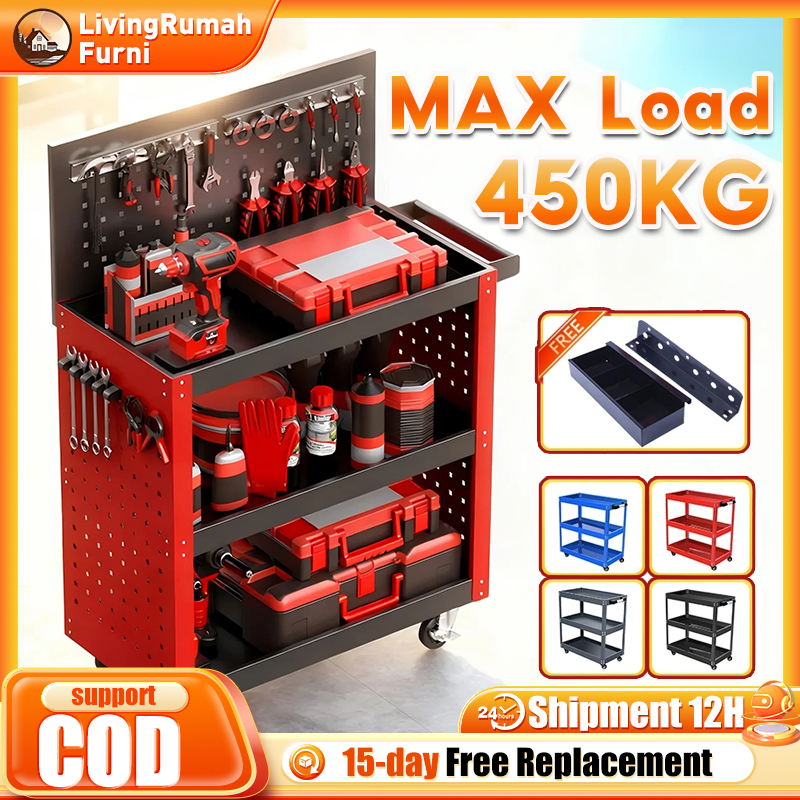 3 Layer Tool Cart Trolley Service Trolley 400GK Heavy Duty Metal Steel ...