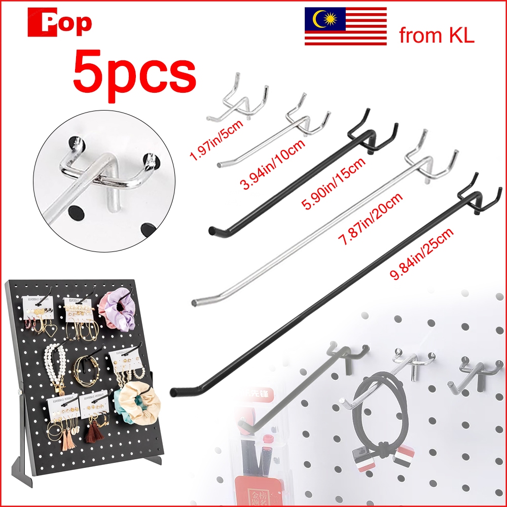 10Pcs PegBoard Display Hooks Pegboard round hole metal hook Supermarket ...
