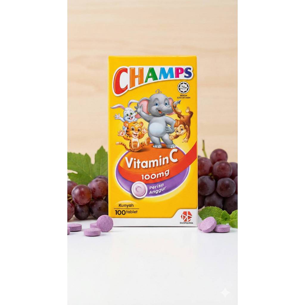 Champs Vitamin C 100mg (Orange/Blackcurrant/Strawberry) | Shopee Malaysia