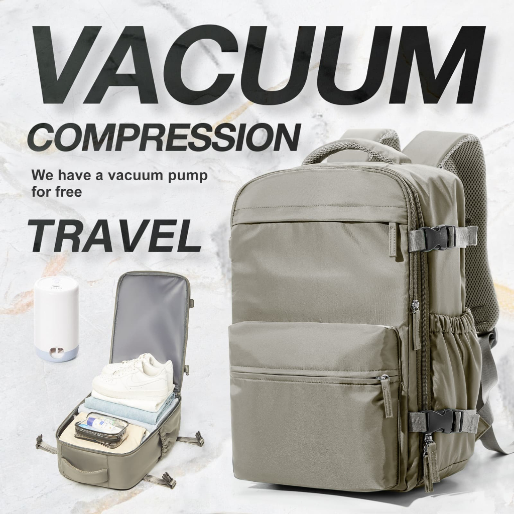 Vacuum Compression Travel Backpack with Pump, Waterproof Airback Carry ...
