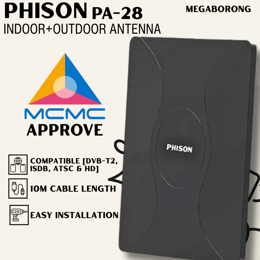 Antena TV Digital Phison/Phison PA-28 Indoor & Outdoor UHF Digital TV ...