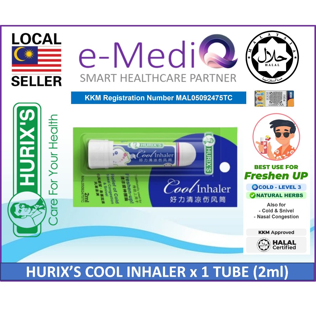 HURIX'S Cool Inhaler [Halal | Fresh | Kesegaran | Melegakan Selesema ...