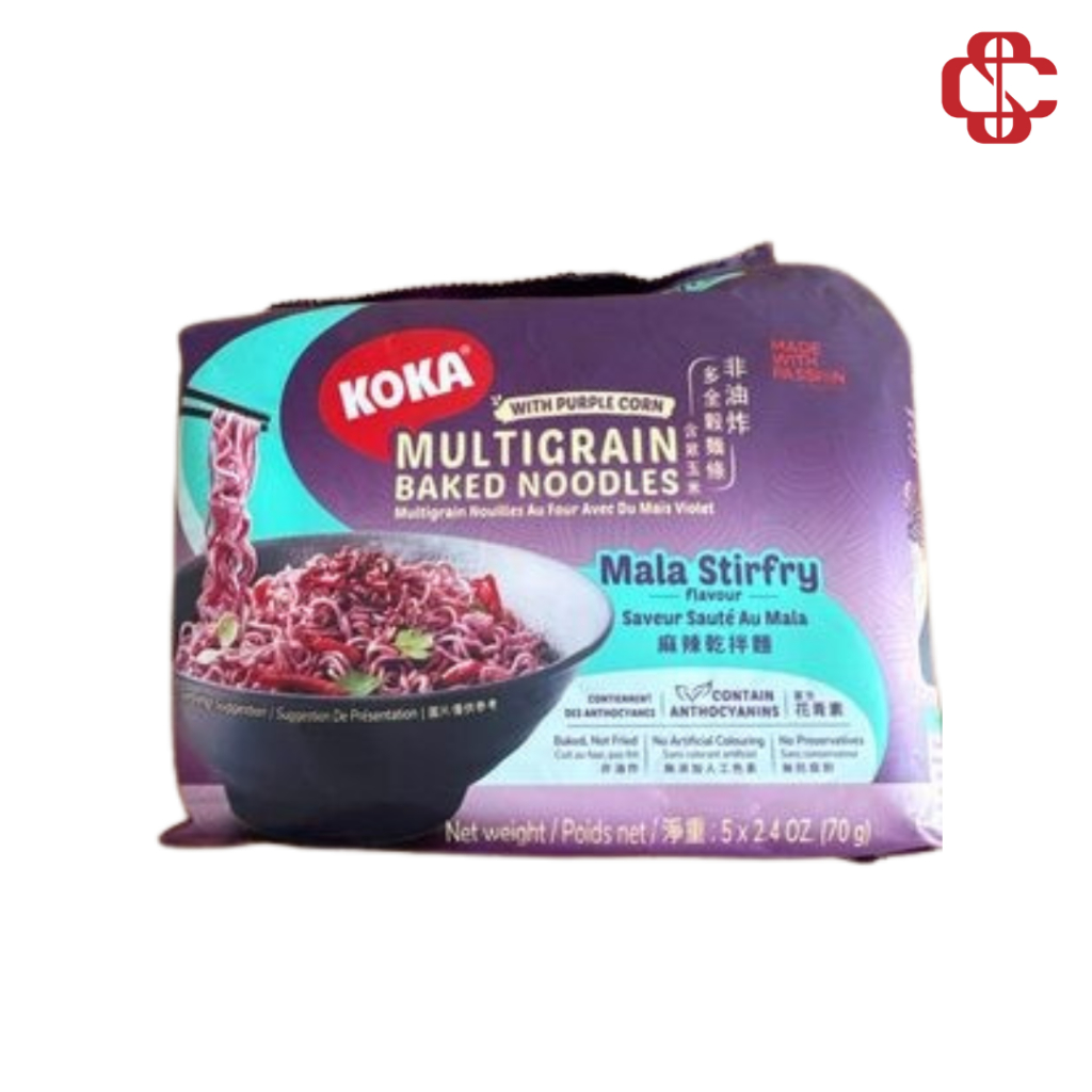 KOKA Multigrain Baked Noodles – Mala Stir fry / 麻辣干拌面 （5 x 70g ...