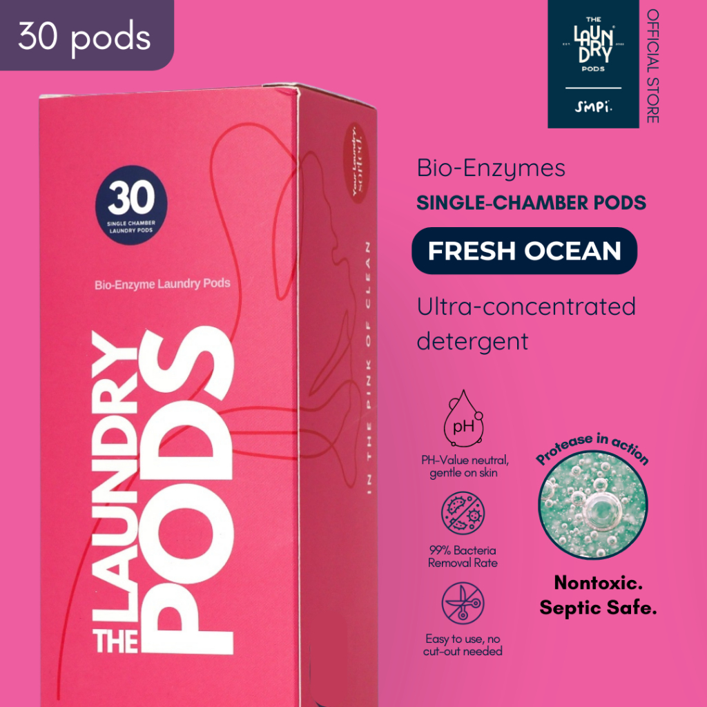 THE LAUNDRY PODS Single-Chamber Bio-Enzymes Laundry Capsules - Fresh ...