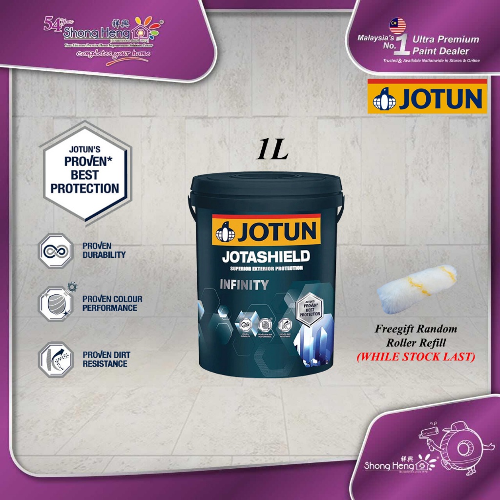 1L JOTUN Jotashield Infinity Exterior Paint (CAT LUAR/OUTDOOR) - (Color ...