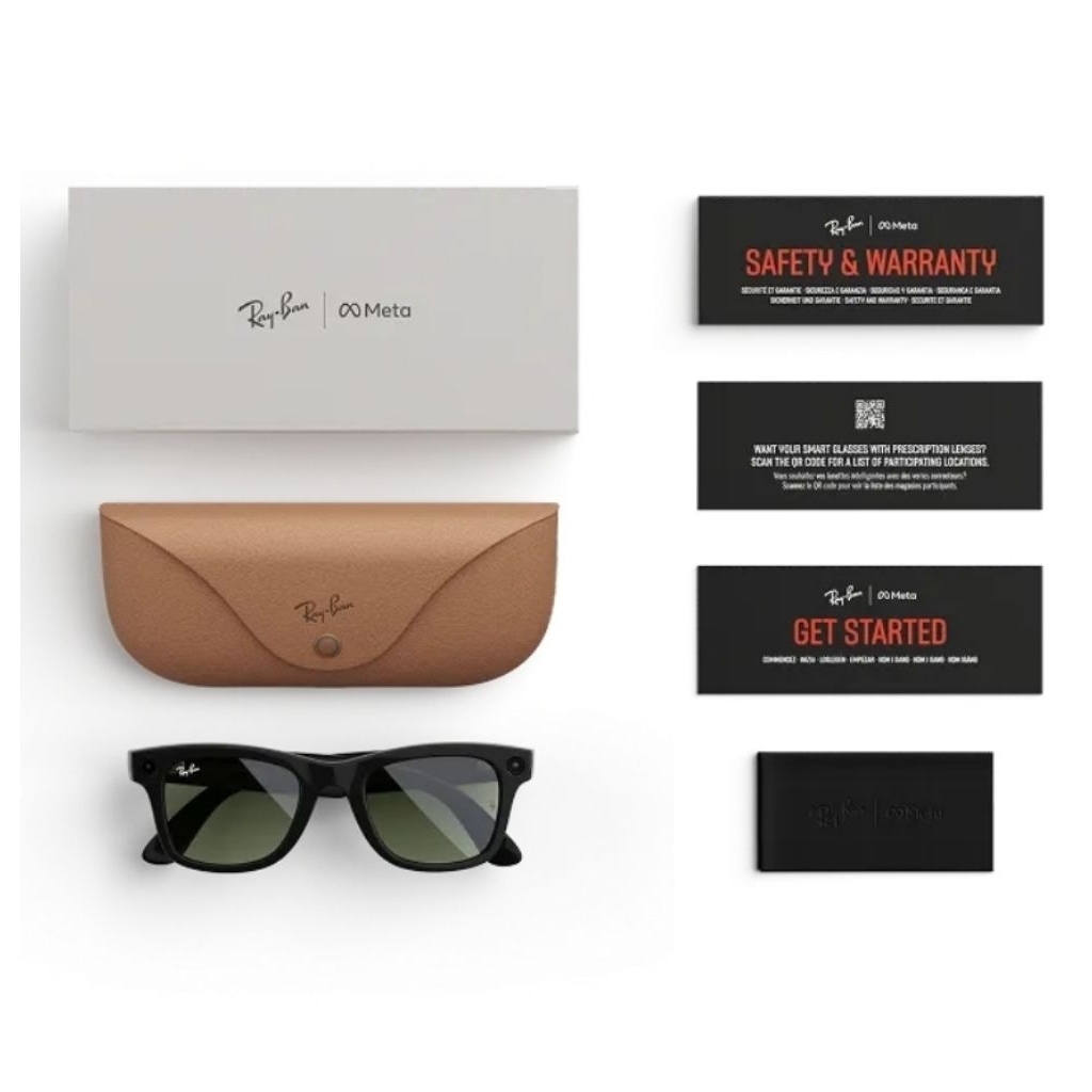Rayban Meta (Gen2) Smartglasses, Wayfarer Shiny Black, G15 Dark Lens ...