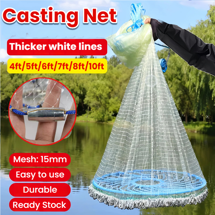 Hand Casting Fish Net Jaring Ikan Frisbee Fishing Net Bubu Ikan Nylon ...