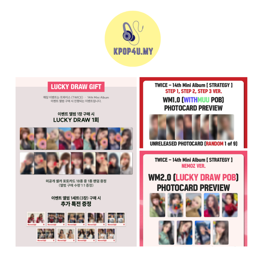 (POB ONLY) TWICE - STRATEGY OFFICIAL PHOTOCARD BENEFIT JYPSHOP ...
