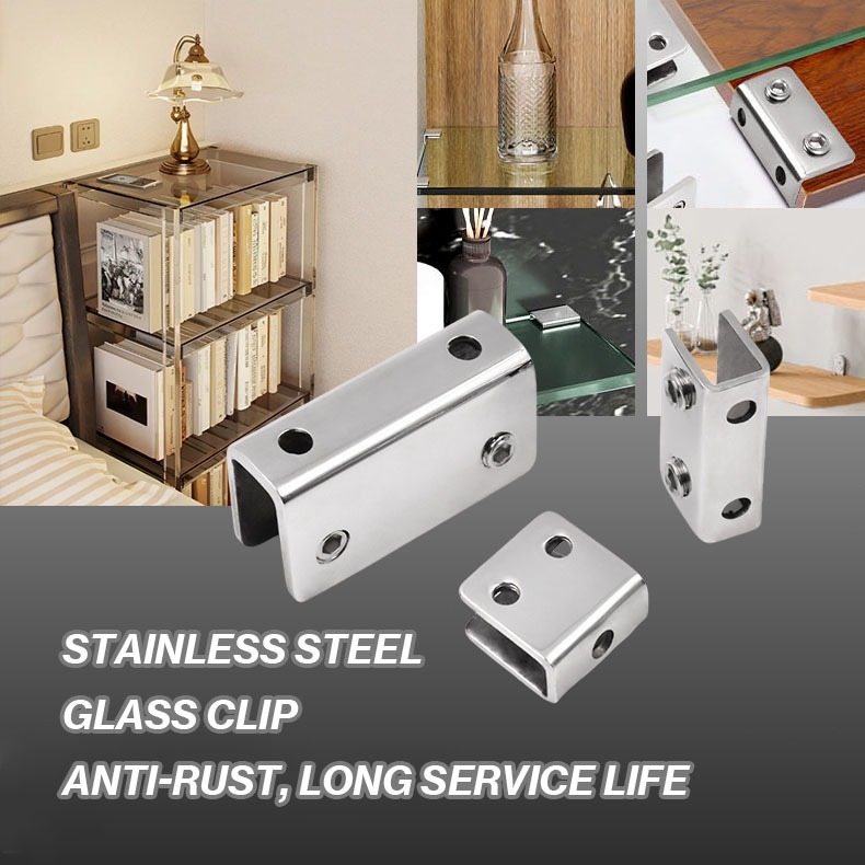 304 stainless steel Glass Clip Glass Clamp Uclip Heavy Duty Shower ...
