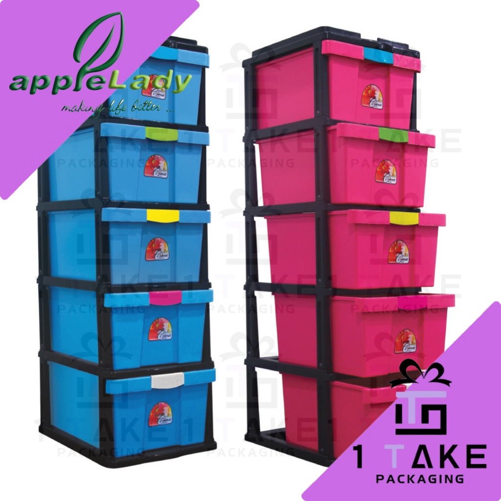 AppleLady 5 tier plastic storage drawer Storage Drawer clothes Plastic ...