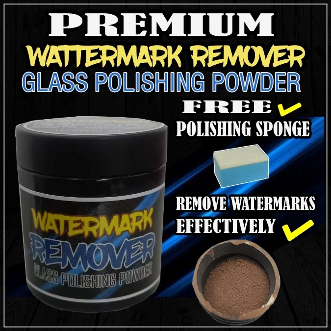 Watermark Remover .- Glass Polishing Powder - Free Polishing Sponge ...