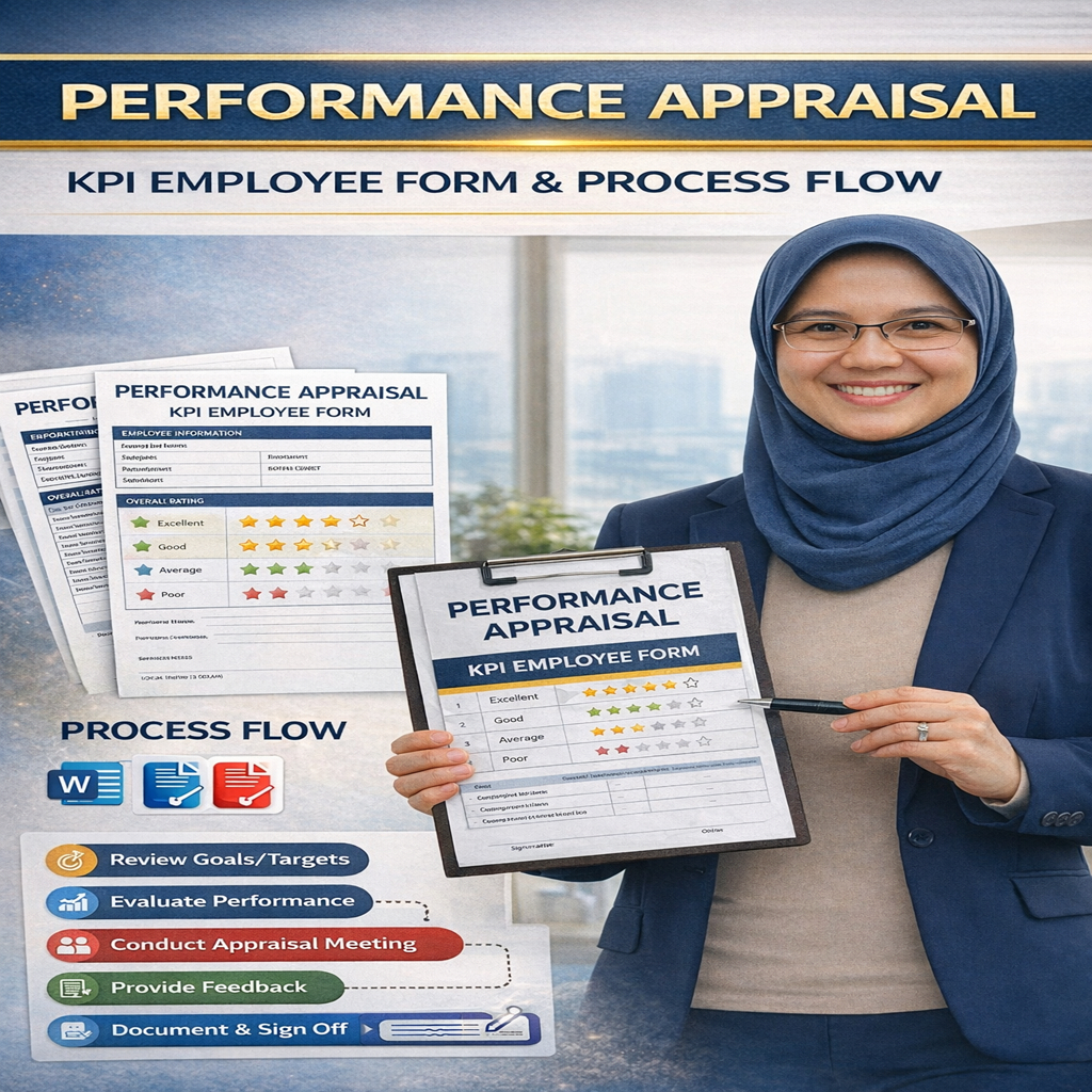KPI Pekerja & Process Flow HR | ISO 9001 Compliance | Editable ...