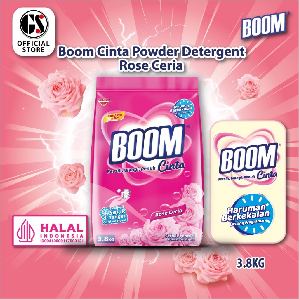 BOOM Powder Detergent Cinta Rose Ceria 3.8kg | Shopee Malaysia
