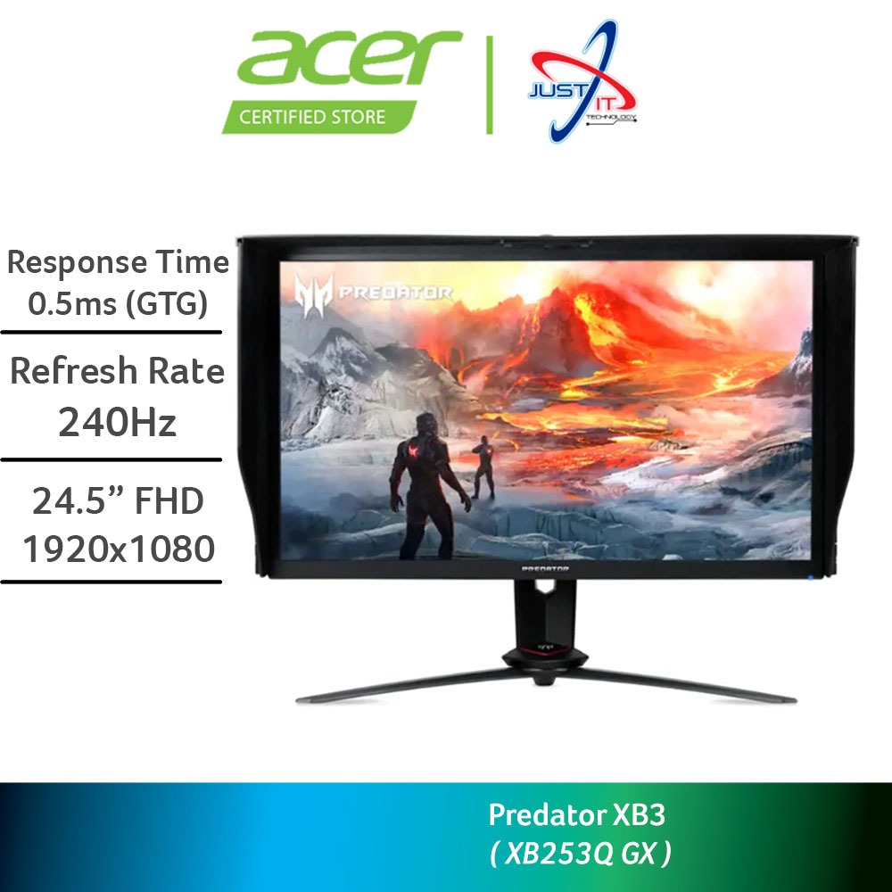 ACER PREDATOR XB253Q GX 24.5" GAMING MONITOR ( 24.5" IPS FHD / 0.5MS ...