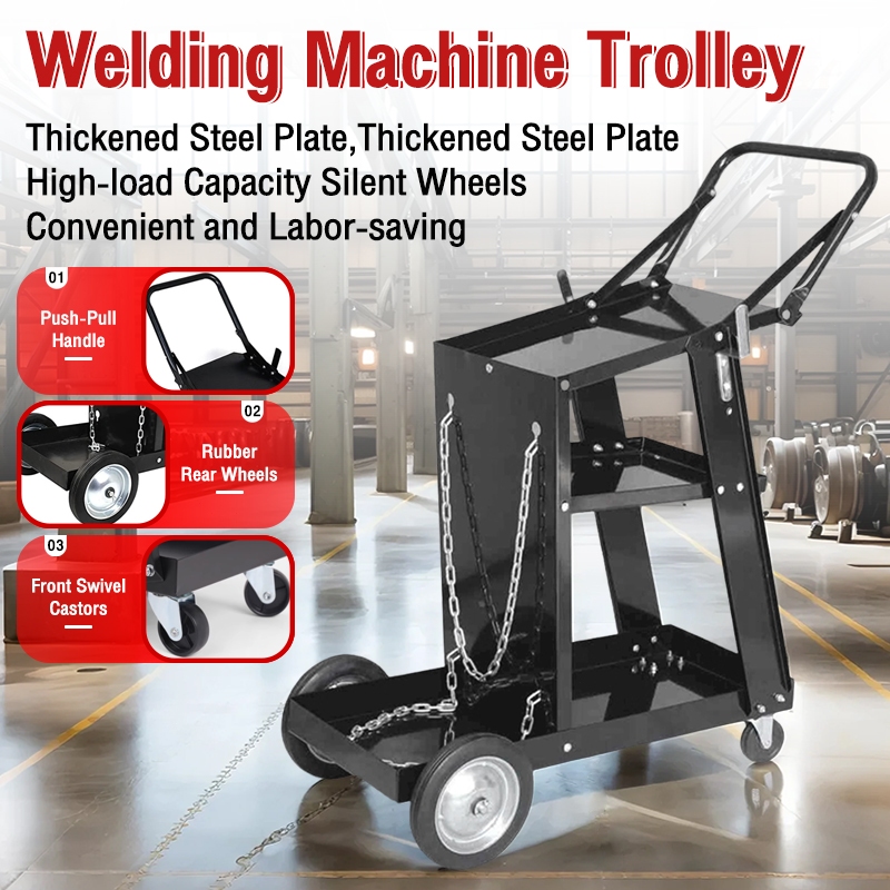 Heavy Duty Welding Machine Cart 3 Tier Trolley Max Load 120KG for MIG ...