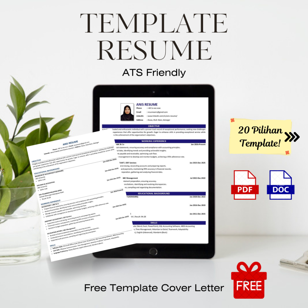 Template Resume ATS Friendly (Applicant Tracking System) 2026 | Shopee ...