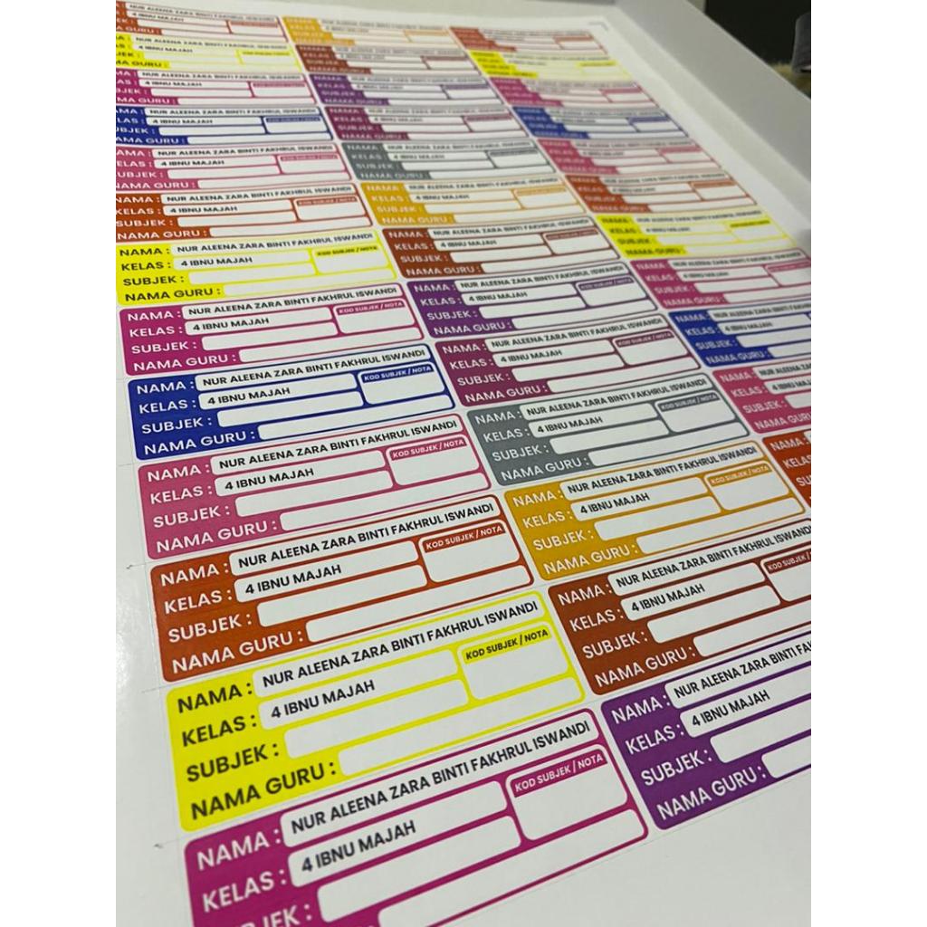 SET STICKER NAMA KELAS SUBJEK WARNA 39 pcs | DUNTER STUDIOS | Shopee ...