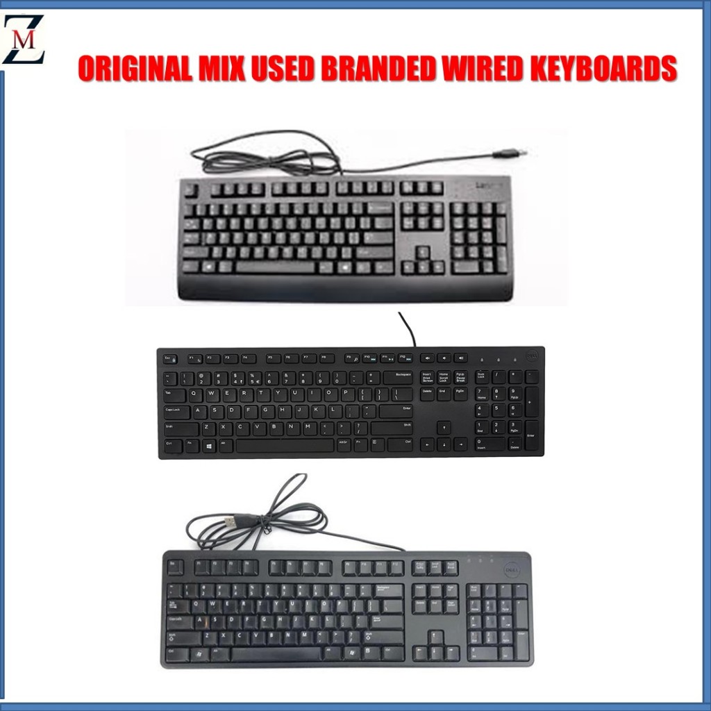 ( Dell HP Lenovo ) ORIGINAL MIX USED BRANDED WIRED KEYBOARDS (GOOD ...